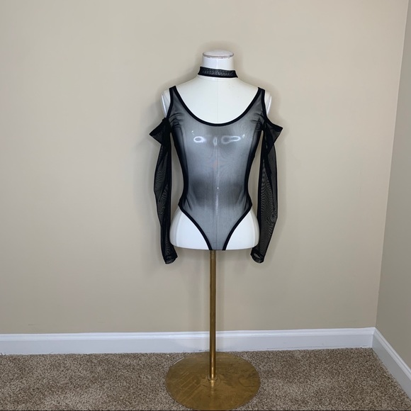 GoJane | Tops | Go Sheer Cold Shoulder Thong Bodysuit | Poshmark